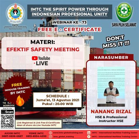 Imtc International Maritime Training Center On Linkedin Nebosh Nebosh Neboshigc