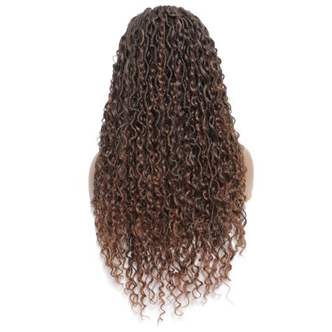 Soku Brown Dreadlocks Braided Wigs Synthetic Lace Vicedeal