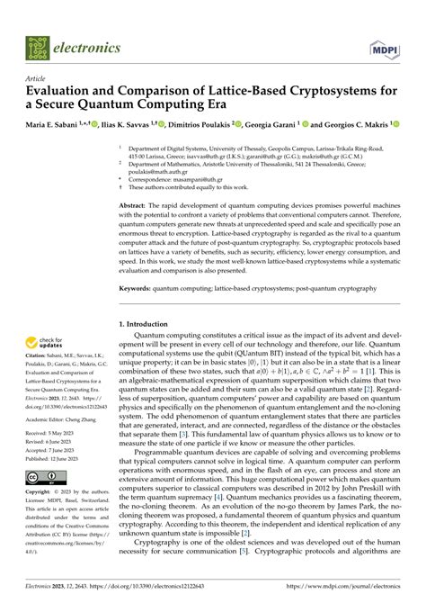 Pdf Evaluation And Comparison Of Lattice Based Cryptosystems For A