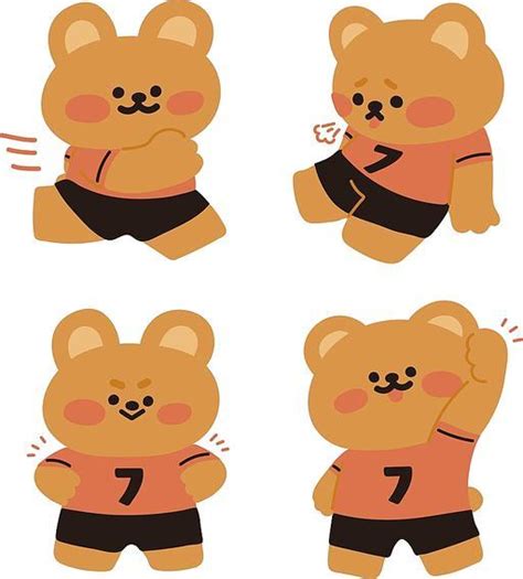 축구하는 귀여운 곰돌이 캐릭터귀여운 곰돌이 캐릭터 유토이미지 상세페이지 베이직샵 일러스트 22774528