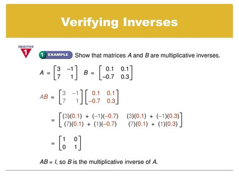 Ppt 4 5 2x2 Matrices Determinants And Inverses Powerpoint