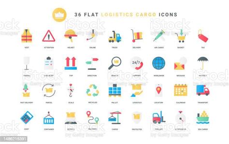 배달 서비스 물류 보관 및 선적 트렌디 한 플랫 아이콘 세트 유통 아이콘에 대한 스톡 벡터 아트 및 기타 이미지 아이콘 주문하기 지원 Istock
