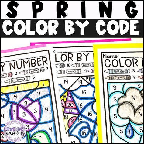 Spring Color By Code Spring Color By Number Spring Color By Letter Classful