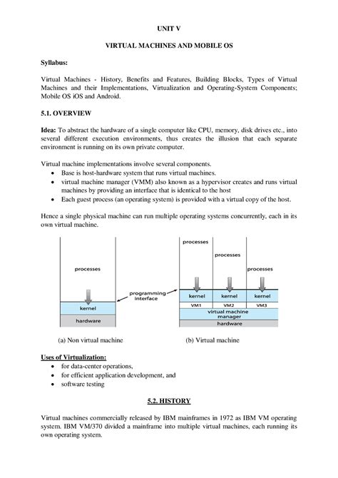 Cs3451 Ios Unit 5 Notes Unit V Virtual Machines And Mobile Os