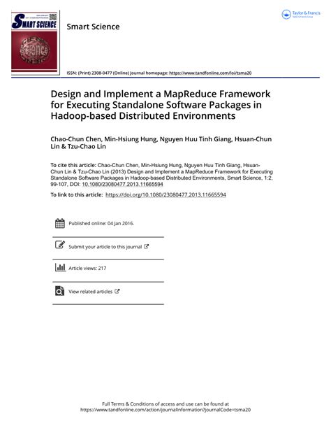 Pdf Design And Implement A Mapreduce Framework For Executing Standalone Software Packages In