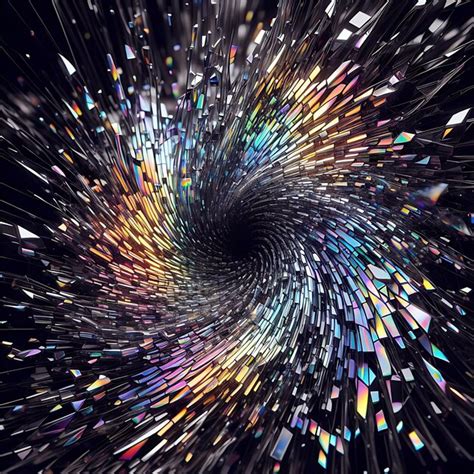 Abstract Black Broken Glass Shattering Premium Ai Generated Image