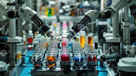 Robotic Arms Conducting Laboratory Experiments With Precision Stock Image Image Of Technology