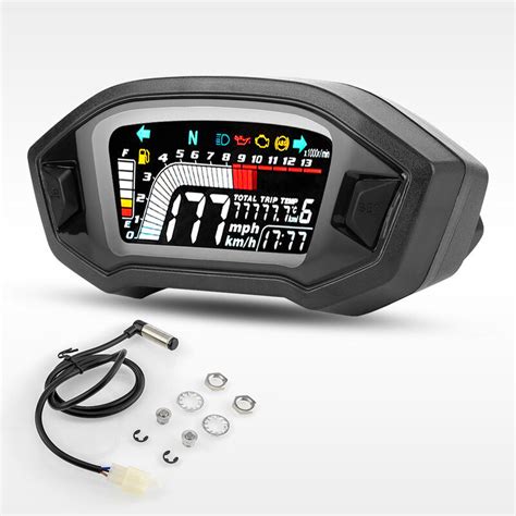 오토바이 디지털 속도계 대시 보드 범용 모터 계기판 기어 표시기 주행 거리계 타코미터 카운터 대시 보드 오토바이 부품