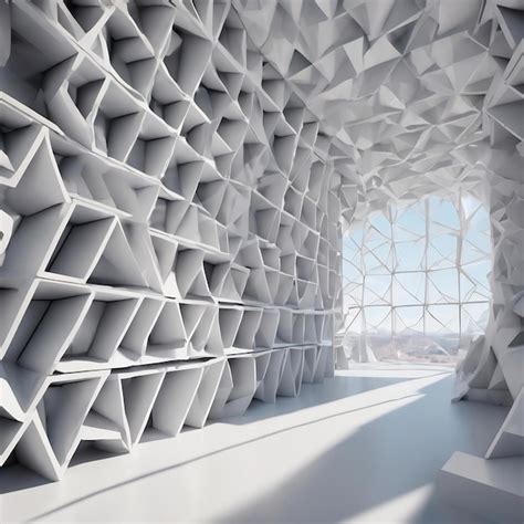 Premium Photo Abstract White Architecture Background 3d Render Modern Geometric Wallpaper