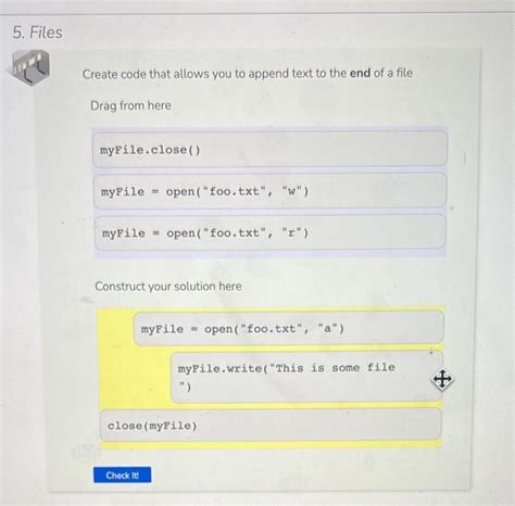 Solved Create Code That Allows You To Append Text To The End