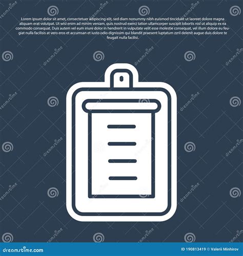 Blue Line Clipboard With Checklist Icon Isolated On Blue Background Control List Symbol Stock