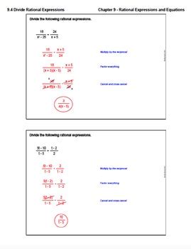 Divide Rational Expressions Lesson With Homework By Infinitely Pi Learning