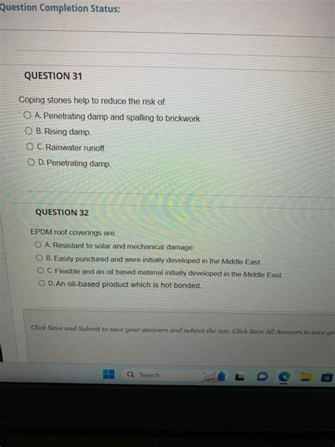 solved question completion status question 31 coping stones