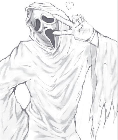 A Drawing Of A Person In A Ghost Costume With His Mouth Open And Tongue Out