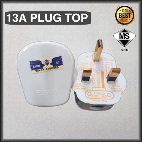 [sirim] 13a Plug Top 13a Plug 250v 3 Pin 13a Plug Top 3 Pin Plug Point Fused Plug Socket Plug