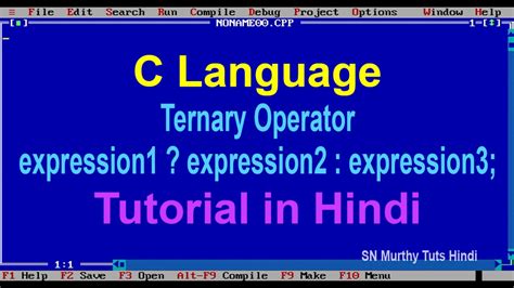10 C Tutorial In Hindi Ternary Operator With Example Youtube