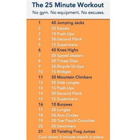 25 Minute At Home Workout Routine No Weights Needed