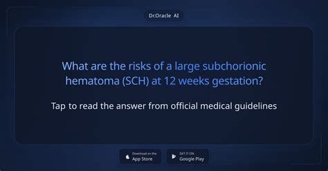 What Are The Risks Of A Large Subchorionic Hematoma Sch At 12 Weeks Gestation