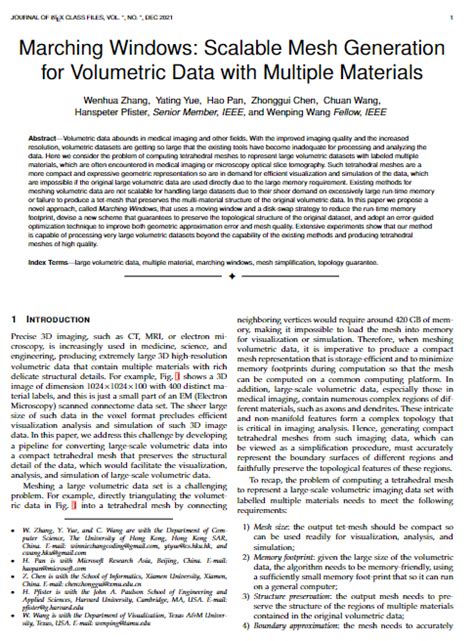 Marching Windows Scalable Mesh Generation For Volumetric Data With Multiple Materials