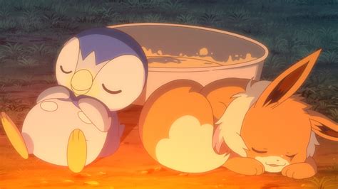 Piplup And Eevee Sleeping After Lunch By Willdinomaster55 On Deviantart