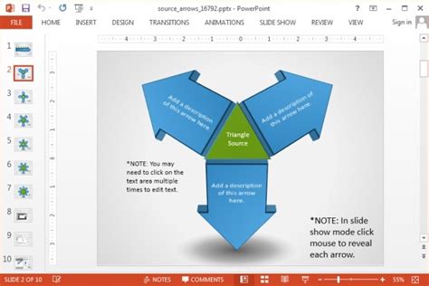 Animated Source Arrows Template For PowerPoint