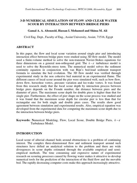 3 D Numerical Simulation Of Flow And Cle Pdf Fluid Dynamics