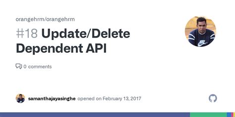 Updatedelete Dependent Api · Issue 18 · Orangehrmorangehrm · Github