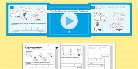 KS Reasoning Test Practice Simple Measure And Money Problems Resource Pack