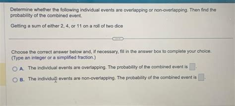 Solved Determine Whether The Following Individual Events Are