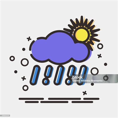 아이콘 비 와 태양 와 비 햇빛 와 비 날씨 요소 기호입니다 Mbe 스타일의 아이콘입니다 인쇄물 웹 스마트폰 앱 포스터 인포그래픽 로고 표지판 등에 적합합니다 0명에 대한