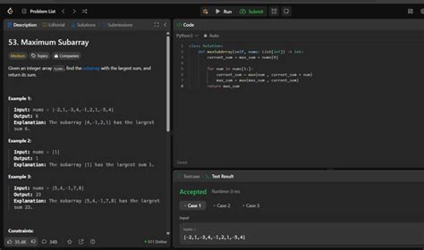 Leetcode Dsa Python Algorithms Kadanesalgorithm 100daysofcode Yashavanth Gowda Kk