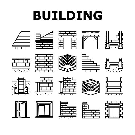 Building House Structure Icons Set Vector 20525522 Vector Art At Vecteezy