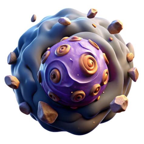 Impressive Modern Abstract Cellular Structure 3d Render Of Purple Orb In Grey Amoeba High