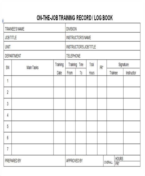 FREE Log Templates In MS Word
