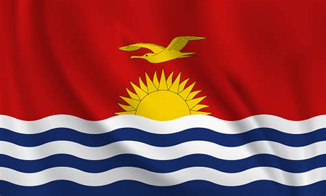 바람에 날리는 키리바시의 국기를 흔들고 있다 전체 페이지 비행 깃발 0명에 대한 스톡 벡터 아트 및 기타 이미지 0명 3차원 형태 가득 찬 Istock