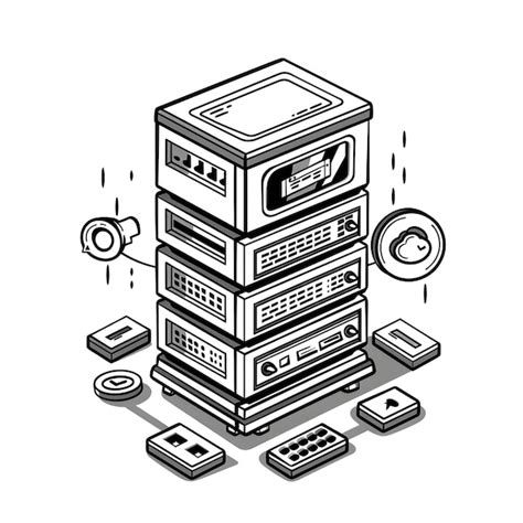 3d Flat Icon Of Erp Interface And Server With Copy Space For System Tools Concept Perfect