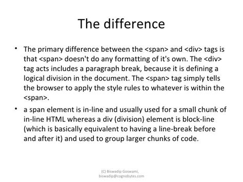 span and div tags in html