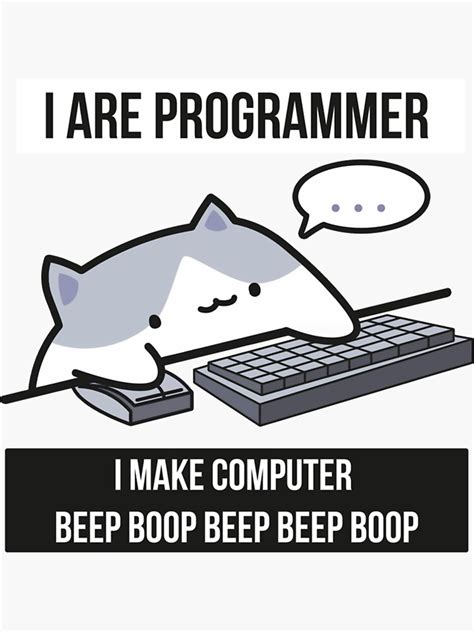 i are programmer cat programmer meme vintage sticker for sale by
