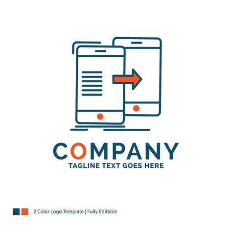 Data Sharing Sync Synchronization Syncing Logo Design Blue And Orange Brand Name Design
