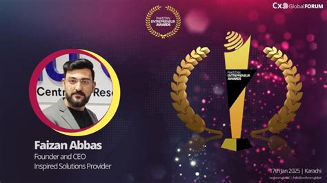 Congratulations To Faizan Abbas On Being Nominated For The Prestigious Pakistan Entrepreneur