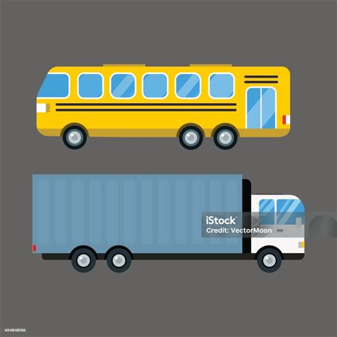 배달 수송 화물 트럭 벡터 일러스트 레이 션 자동차 트레일러 비즈니스 화물 차량 반 물류 설정된 게시물 수출 버스 트럭 고속도로에 대한 스톡 벡터 아트 및 기타 이미지