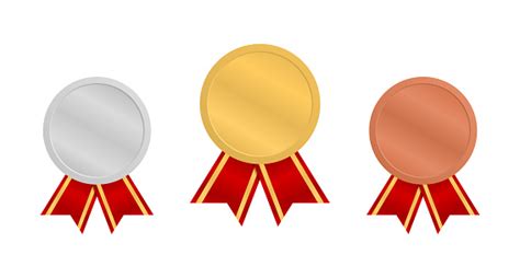 빨간 리본 메달 금메달 은메달 동메달 1위 2위 3위를 차지한 메달 1위에 대한 스톡 벡터 아트 및 기타 이미지 1위 2 위 상 종류 3위 Istock