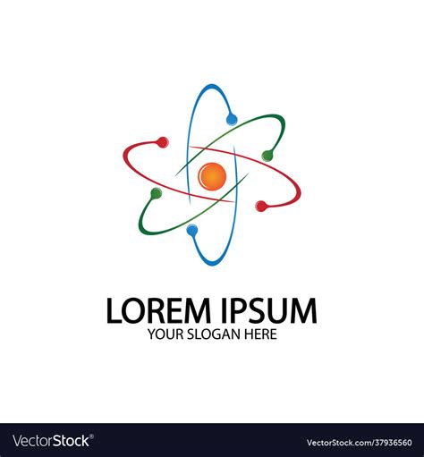 Atom Icon Symbol Science Education Nuclear Vector Image