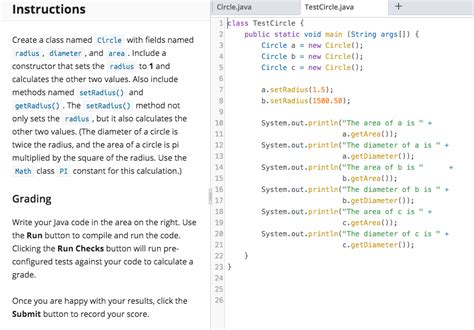 Solved Instructions Circlejava Testcirclejava 1 Class