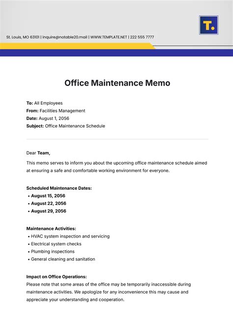 Free Office Closure Memo Template To Edit Online