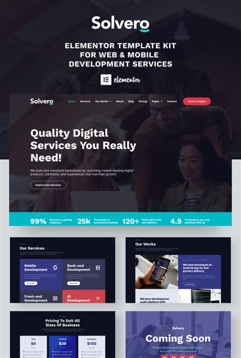Solvero Web Mobile Development Service Elementor Template Kit By