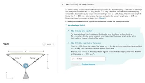 Solved Part C Finding The Spring Constant As Shown Spring Chegg
