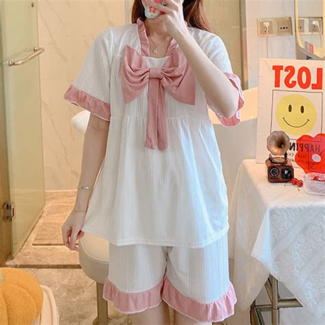 왕리본 프릴 공주잠옷 상하의 파자마세트 에이블리