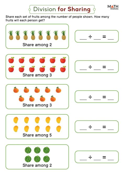 Division Worksheets For Grade 2 Math Monks