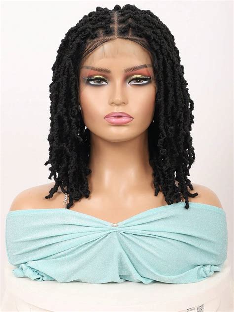 Locs Braided Wigs Lace Front Braid Wig 15 Inches Bob Braids Wig For